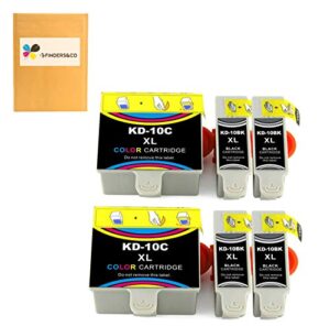 compatible kodak 10xl 10b 10c combo ink cartridge replacement for kodak easyshare 5100 5300 5500 esp 3250 5250 esp3 esp5 esp7 esp9 hero 7.1 9.1 printers (4bk, 2c)