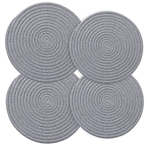 Pot Holders Trivets Set 2 Sizes 7.8 Inches,9.5 Inches Cotton Trivet Mat for Hot Pots and Pans, Potholders for Hot Dishes Trivet Weave Mat for Hot Dishes/Pot/Bowl/Teapot/Hot Pot