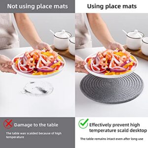 Pot Holders Trivets Set 2 Sizes 7.8 Inches,9.5 Inches Cotton Trivet Mat for Hot Pots and Pans, Potholders for Hot Dishes Trivet Weave Mat for Hot Dishes/Pot/Bowl/Teapot/Hot Pot