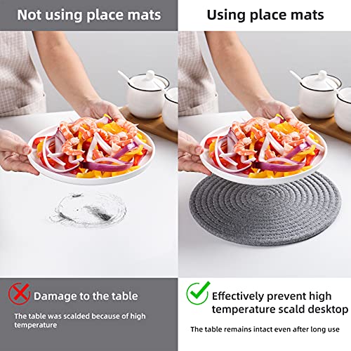 Pot Holders Trivets Set 2 Sizes 7.8 Inches,9.5 Inches Cotton Trivet Mat for Hot Pots and Pans, Potholders for Hot Dishes Trivet Weave Mat for Hot Dishes/Pot/Bowl/Teapot/Hot Pot