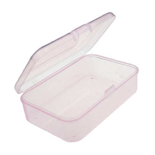 Goodma 12 Pieces Mini Rectangular Plastic Boxes Empty Storage Organizer Containers with Hinged Lids for Small Items and Other Craft Projects (Pink, 3.3 x 2.2 x 1 inch)