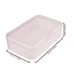 Goodma 12 Pieces Mini Rectangular Plastic Boxes Empty Storage Organizer Containers with Hinged Lids for Small Items and Other Craft Projects (Pink, 3.3 x 2.2 x 1 inch)