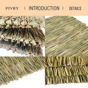 PINVNBY Rabbit Mat for Cages Woven Bunny Grass Bed Nest Chew Toy Bed for Hamsters Parrot Hedgehog Guinea Pig Bunny and Other Small Animals (12 Pack)