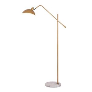 aveo floor lamp led floor lamp nordic minimalist marble base floor light gold wrought iron lampshade adjustable living room reading lamp floor light (color : gold)