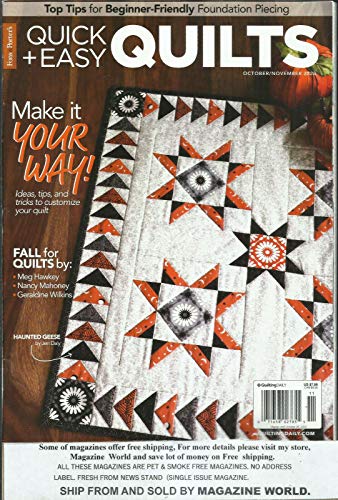 FONS & PORTER'S QUICK + EASY QUILTS MAGAZINE, OCTOBER/NOVEMBER, 2020