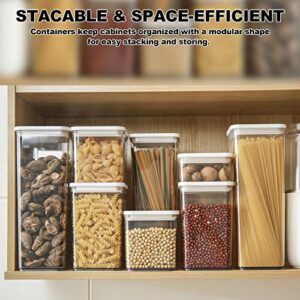 TBMax Airtight Food Storage Containers, Set of 6 BPA-Free AS Plastic Cereal Dispenser for Kitchen Pantry Organization and Storage