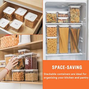 TBMax Airtight Food Storage Containers, Set of 6 BPA-Free AS Plastic Cereal Dispenser for Kitchen Pantry Organization and Storage