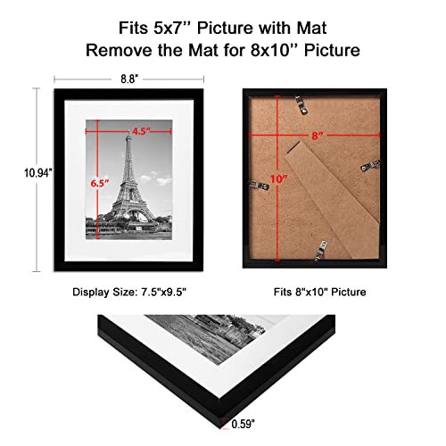 upsimples 10 Pack 8x10 Frame and 10 Pack 5x7 Picture Frame, Black