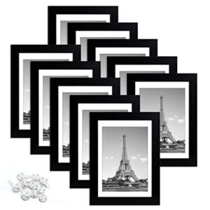 upsimples 10 Pack 8x10 Frame and 10 Pack 5x7 Picture Frame, Black