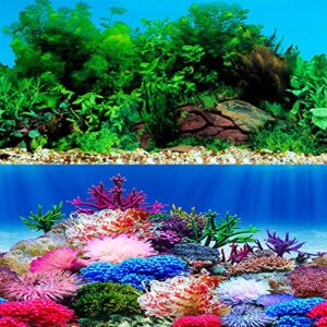 elebox new 20" x 48" fish tank background stickers wallpaper 2 sided seaweed water plants aquarium background decoration