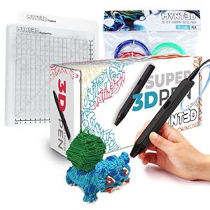 mynt3d super 3d pen + 10 color pla filament + designpad mat kit