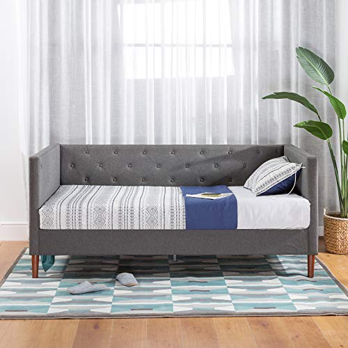 ZINUS Shalini Upholstered Daybed with USB Ports / Convertible Daybed Sofa / Matching Cover Included / No Box Spring Needed / Easy Assembly, Twin