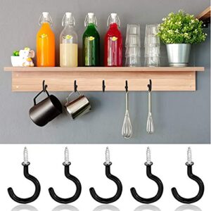 30 Pack Multi-Function Wall Hooks Garage Hooks Cup Hooks for Indoors Outdoors (Black, 2 inch)