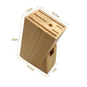 Hooshion Wooden Knife Block Countertop Knife Holder Knife Organizer with Scissors-Slot for Kitchen