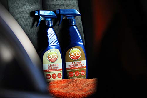 303 Leather Cleaner - Step 1: Cleans & Preps - Safe for Use On Finished & Unfinished Leathers - Cleans Tough Stains - pH Balanced - No Harmful Silicones, 15.5 fl. oz. (30230CSR) Packaging May Vary