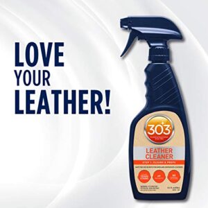 303 Leather Cleaner - Step 1: Cleans & Preps - Safe for Use On Finished & Unfinished Leathers - Cleans Tough Stains - pH Balanced - No Harmful Silicones, 15.5 fl. oz. (30230CSR) Packaging May Vary