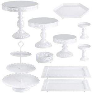 hedume 10-set cake stands, metal cupcake stand set with multiple combination styles, dessert plate cake serving tray candy fruit display tower for wedding, birthday party, anniversary, baby shower