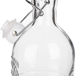 Nicunom 4 Pack Flip Top Glass Bottle, 40 Oz. / 1.2 Liter Clear Glass Pitcher Swing Top Brewing Bottle with Stopper for Beverages, Oils, Kombucha, Beer, Kiefer, Water, Soda, Airtight Seal & Metal Clamp