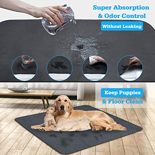 FURTIME Washable Pee Pads for Dogs 65"x48" Reusable Dog Pads Extra Large Non-Slip Puppy Pads Heavy Absorbent Puppy Training Pads Quick Dry Whelping Waterproof Dog Pee Pads for Dogs Playpen