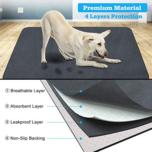 FURTIME Washable Pee Pads for Dogs 65"x48" Reusable Dog Pads Extra Large Non-Slip Puppy Pads Heavy Absorbent Puppy Training Pads Quick Dry Whelping Waterproof Dog Pee Pads for Dogs Playpen