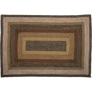 vhc brands kettle grove jute rectangular rug 36x60 country braided flooring, caramel brown