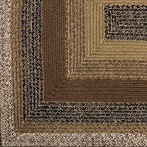 VHC Brands Kettle Grove Jute Rectangular Rug 36x60 Country Braided Flooring, Caramel Brown