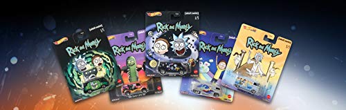 Hot Wheels Galactic Rick & Morty Cars Vans Spaceships Pop Culture Premium Set Bundle Volkswagen Bus + VW T1 + Ford Super Transit & Flying Saucer Ship 6 Items