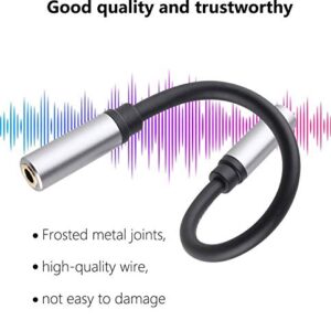 Pasow 3.5mm Female to Female Adapter Cable TRS Stereo Audio AUX Connector Cod for Headphones, Car, HiFi - 15cm/6inch (Grey)