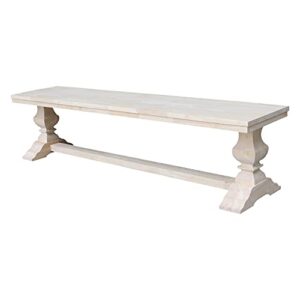 ic international concepts international concepts trestle, unfinished, bench