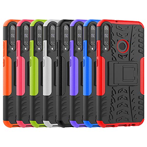 Huawei Y7P Case, Midcas Heavy Duty Dual Layer Hybrid Rugged Reinforced Corners Impact Protection Case Cover with Stand Function for Huawei Y7P / P40 Lite E Orange