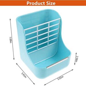 Rabbit Feeder Bunny Guinea Pig Hay Feeder, Hay Food Bin Feeder, Hay and Food Feeder Bowls Manger Rack for Rabbit Guinea Pig Chinchilla (6*6*7 Inches, Blue)