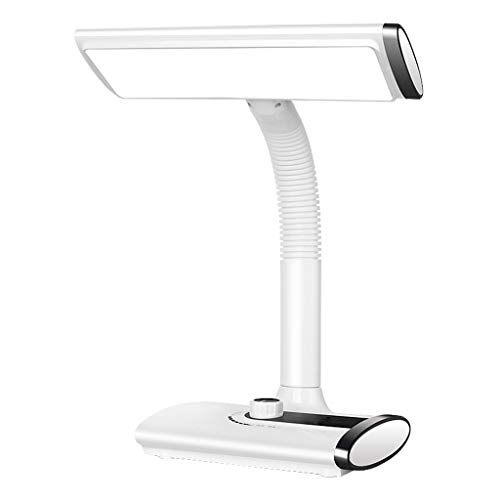 XIAOQIU Eye-Caring Rechargeable LED Desk Lamp 1800 MA Eye Protection Rotating Button 3 Gears Toning Light Table Lamp for Students to Learn and Read Office lamp (Color : White)