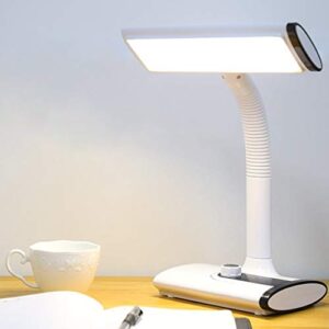 XIAOQIU Eye-Caring Rechargeable LED Desk Lamp 1800 MA Eye Protection Rotating Button 3 Gears Toning Light Table Lamp for Students to Learn and Read Office lamp (Color : White)