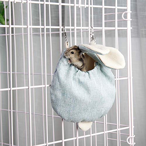 TOPINCN Small Animal Sleeping Bag Pouch Winter Soft Warm Pet Bed House Hamster Hanging Bed Nest for Ferret Hedgehog Sugar Glider Chinchillas (L)