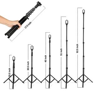 62" Phone Tripod Selfie Stick - Extendable Tripod Stand with Remote & Phone Holder Tripod for iPhone 14 13 12 11 Pro Max XS XR Samsung S23 S22 S21 Camera iPhone Stand for Video Recording Vlogging