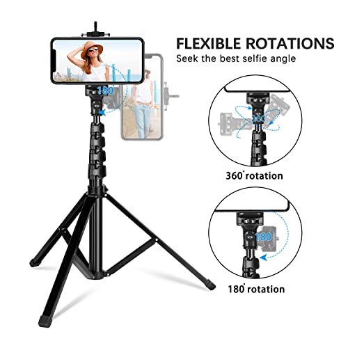 62" Phone Tripod Selfie Stick - Extendable Tripod Stand with Remote & Phone Holder Tripod for iPhone 14 13 12 11 Pro Max XS XR Samsung S23 S22 S21 Camera iPhone Stand for Video Recording Vlogging