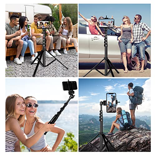 62" Phone Tripod Selfie Stick - Extendable Tripod Stand with Remote & Phone Holder Tripod for iPhone 14 13 12 11 Pro Max XS XR Samsung S23 S22 S21 Camera iPhone Stand for Video Recording Vlogging