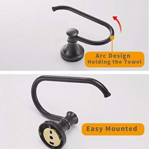 BESy Oil Rubbed Bronze Toilet Tissue Paper Holder with BESy Adhesive Brass Clothes Hook Single Towel Hook for Bathroom Kitchen Garage Square Style Robe Hook Coat Hook Hat Hook