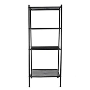 Ynredee Widen 4 Tiers Bookshelf,Ladder Shelf for Plant Flower Stand, Multipurpose Organizer Rack for Home, Office, Living Room (Black)