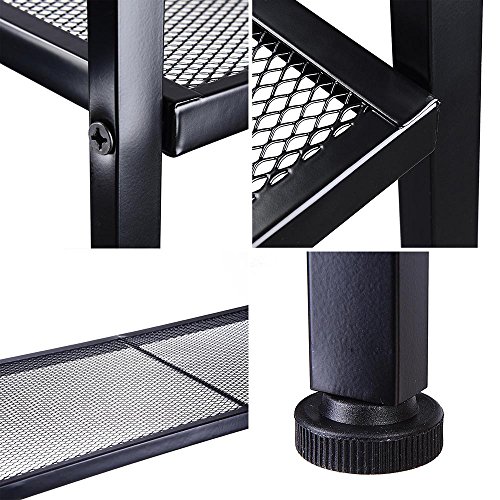 Ynredee Widen 4 Tiers Bookshelf,Ladder Shelf for Plant Flower Stand, Multipurpose Organizer Rack for Home, Office, Living Room (Black)