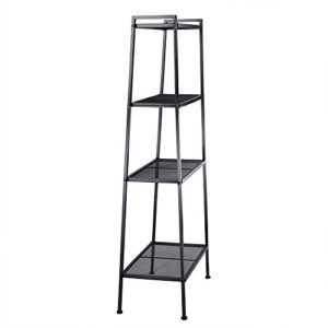 Ynredee Widen 4 Tiers Bookshelf,Ladder Shelf for Plant Flower Stand, Multipurpose Organizer Rack for Home, Office, Living Room (Black)