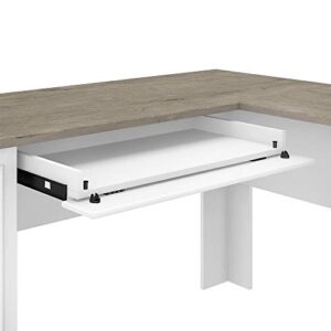 Bush Furniture Fairview L Desk, Shiplap Gray/Pure White