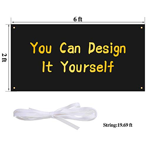 Large Banners and Signs Blank Parade Banner Blank Banner Decoration for Design Your Own Characters and Patterns Indoor Outdoor Display, 2 x 6 Feet (Black)