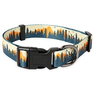 timos dog collar for small medium large dogs,adjustable soft puppy collars with quick release buckle,sunset valley,l length 15.94''-25.59''