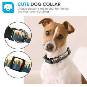 Timos Dog Collar for Small Medium Large Dogs,Adjustable Soft Puppy Collars with Quick Release Buckle,Sunset Valley,L Length 15.94''-25.59''