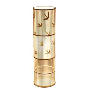 floor lamp floor light new chinese tea room floor lamp living room bedroom bedside bamboo lamp handmade bamboo decoration standing lamp standing light (color : a)