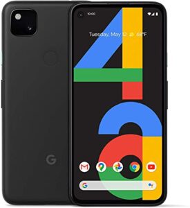 google pixel 4a smartphone, 128gb storage & unlocked cellular - just black (renewed)