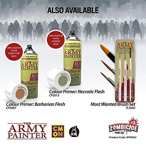 The Army Painter Zombicide 2nd Edition Core Paint Set, 20 Acrylic Paints, 1 Survivor and 1 Starter Brush for Cool Mini or Not Zombicide 2nd Edition Boardgame, Wargames Miniature Model Painting