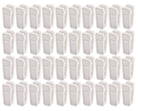 KISEER Plastic Baby Hanger Clips, 40 Pcs Slim-line Finger Clips Set Clothes Hanger Velvet Hanger (White)