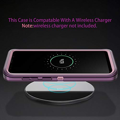 I-HONVA for Galaxy S9 Plus Case Shockproof Dust/Drop Proof 3-Layer Full Body Protection [Without Screen Protector] Rugged Heavy Duty Durable Cover Case for Samsung Galaxy S9 Plus, Purple/Pink